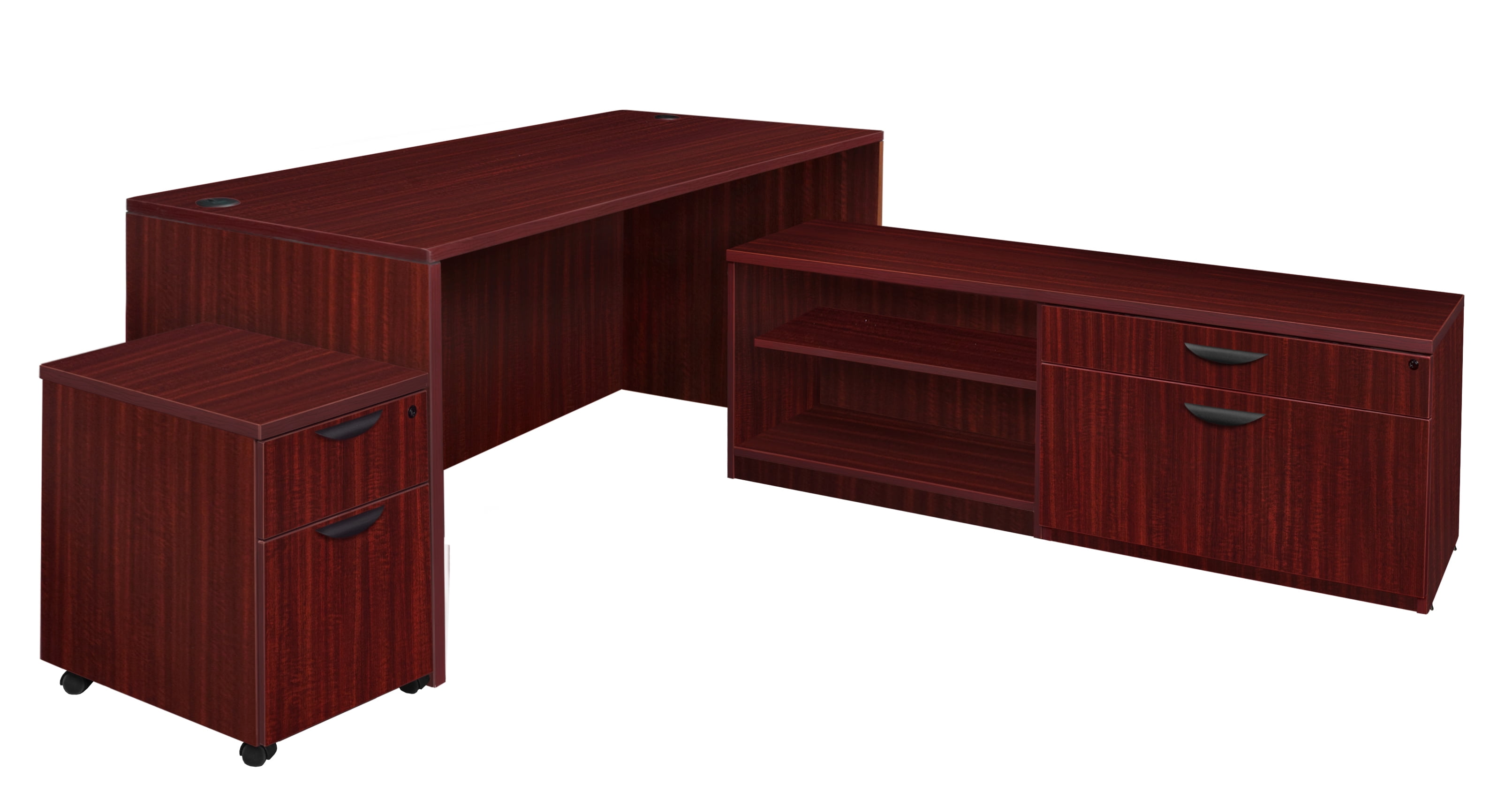 Regency Legacy 66 in. Hi-Low L Desk with Single Mobile Pedestal- Cherry ...