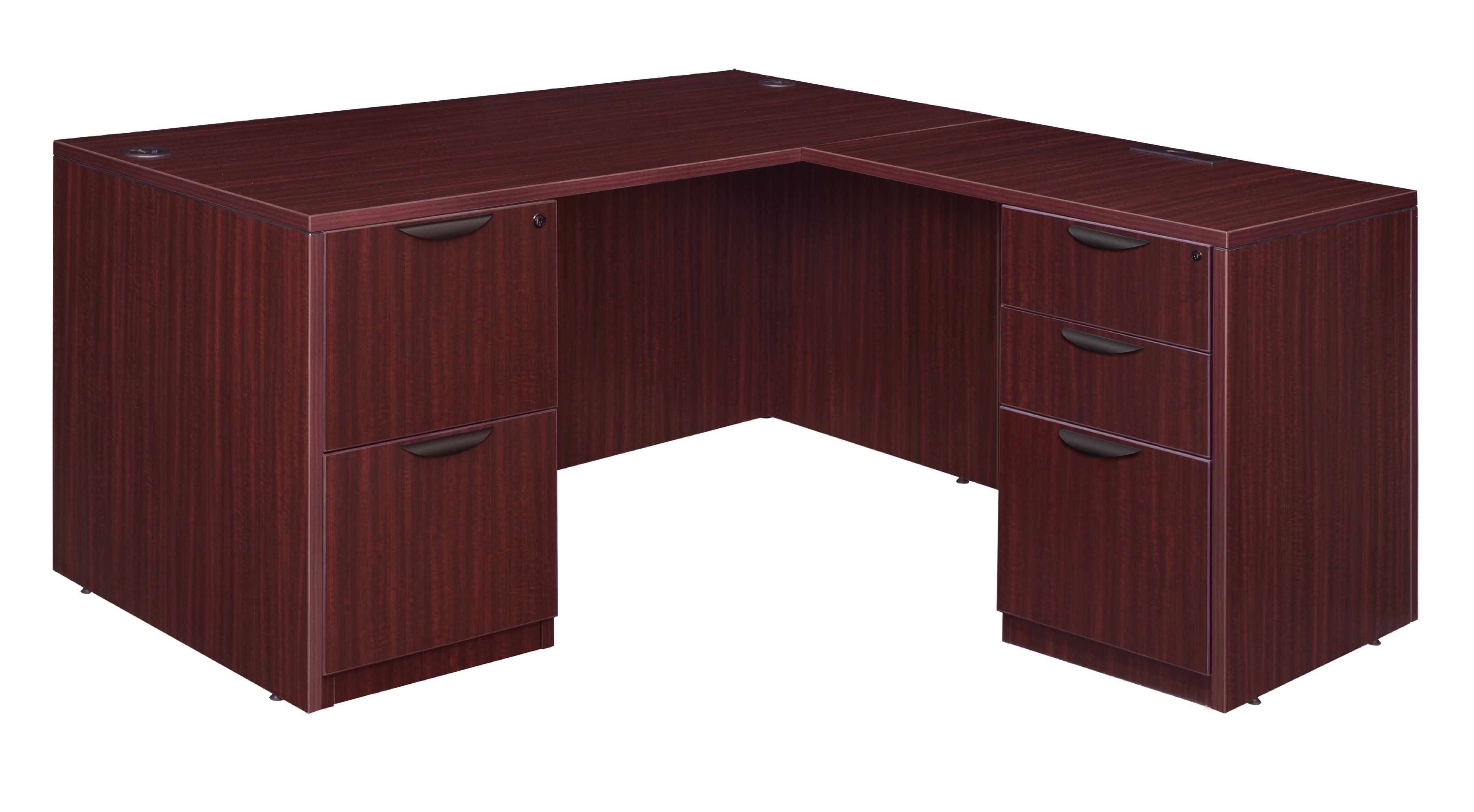 Regency Legacy 66 x 65 in. L Desk with Double Full Pedestal Drawer Unit ...