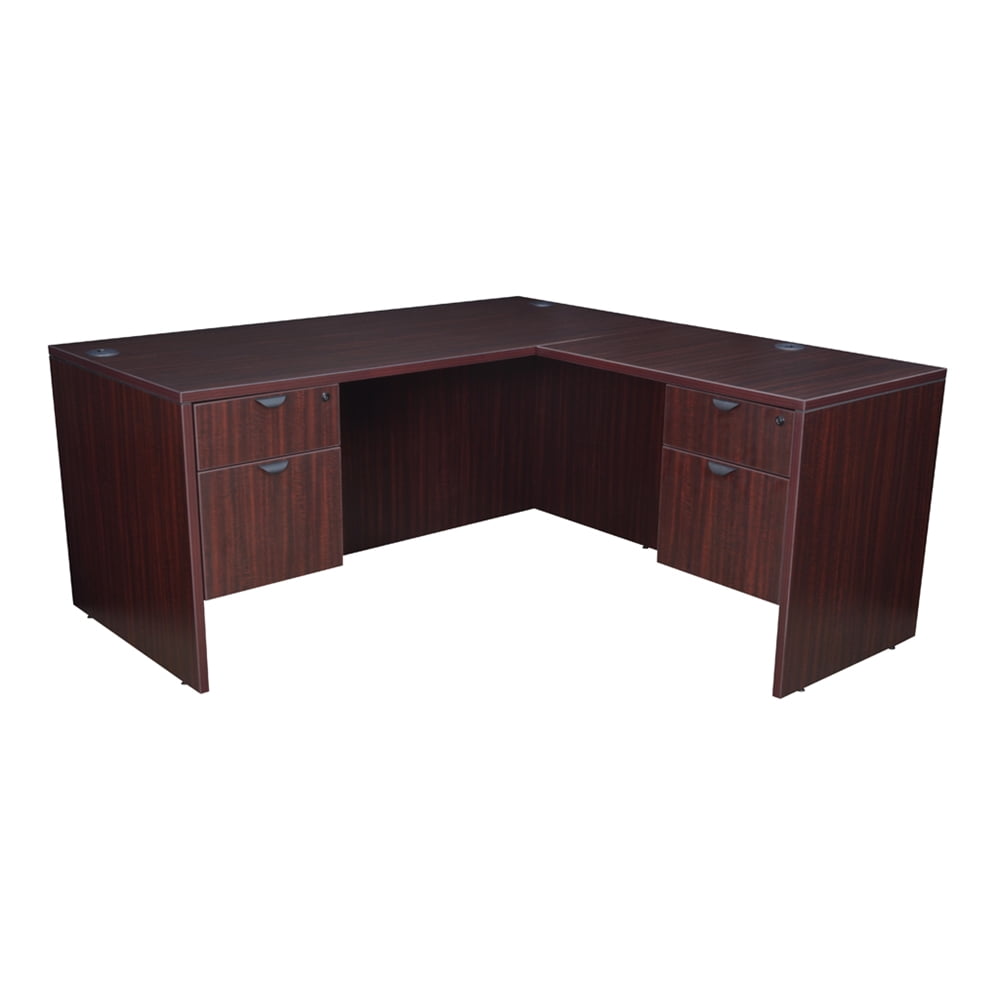 Regency Legacy 71" Double Pedestal L-Desk with 47" Return- Mahogany ...