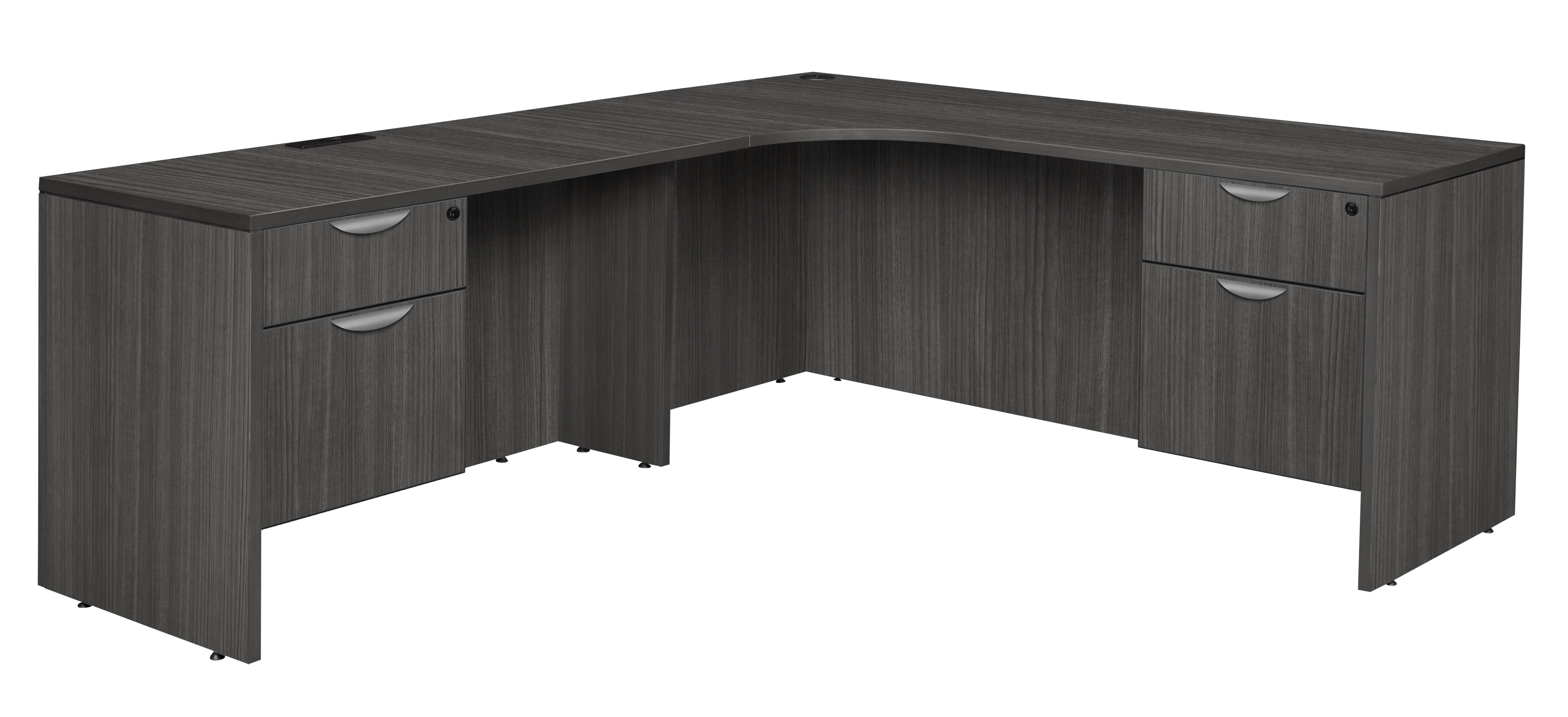 "Regency Legacy 71"" Left Corner Credenza, Double Pedestal, Ash Grey ...