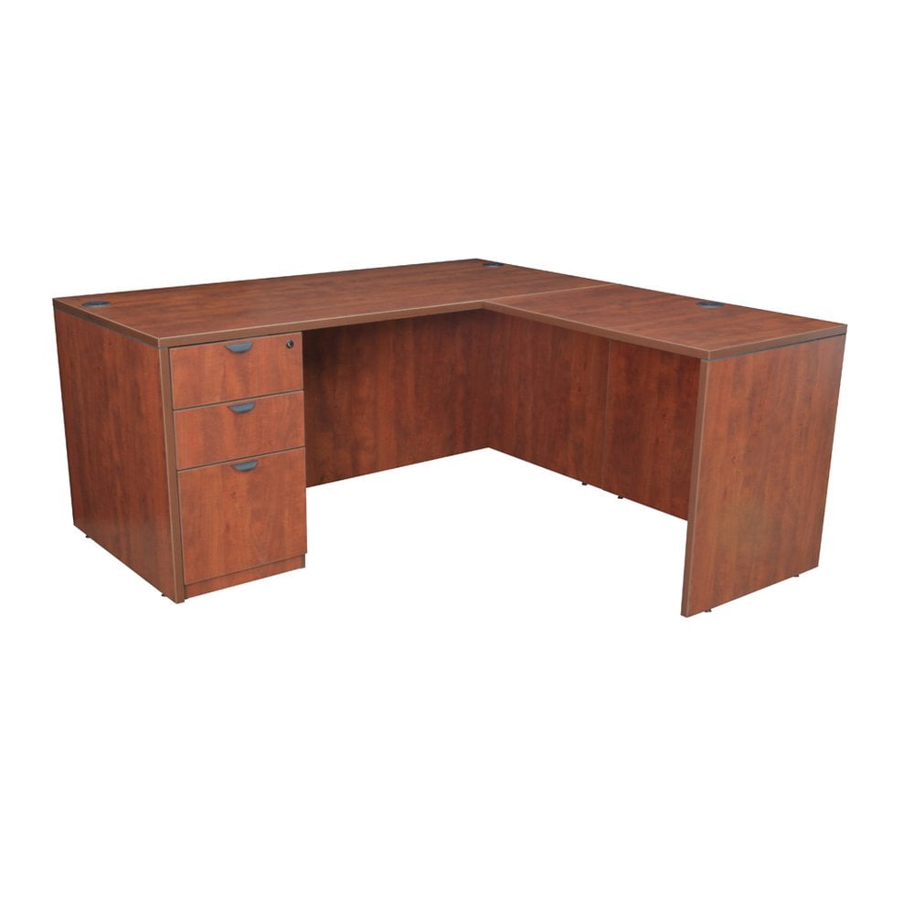 Regency Legacy 71" Single Full Pedestal L-Desk with 47" Return- Cherry ...