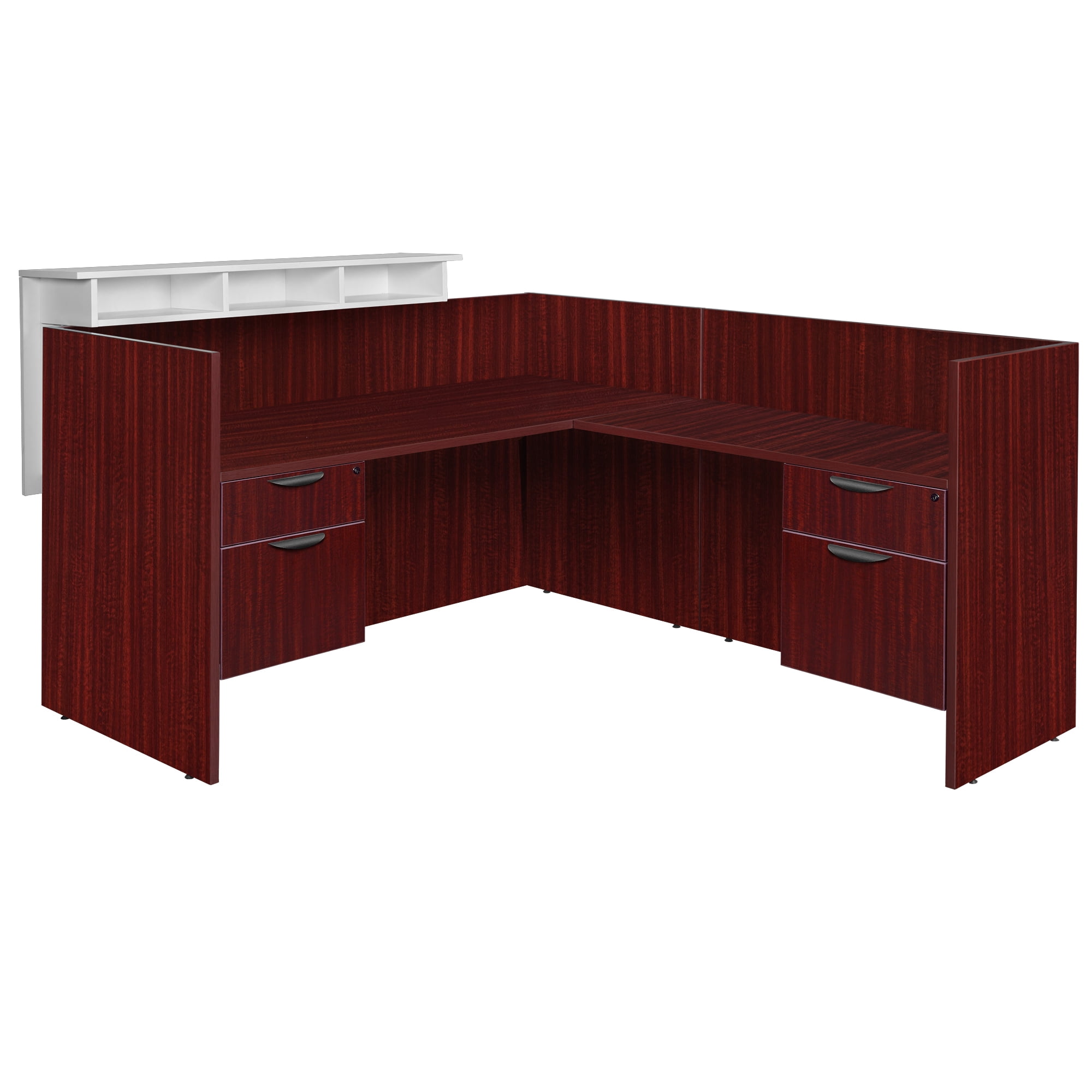 Regency Legacy Double Box File Pedestal Reception Desk with White ...