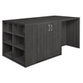 Regency Legacy Stand Up Storage Cabinet/ 3 Desk Quad with Bookcase End ...