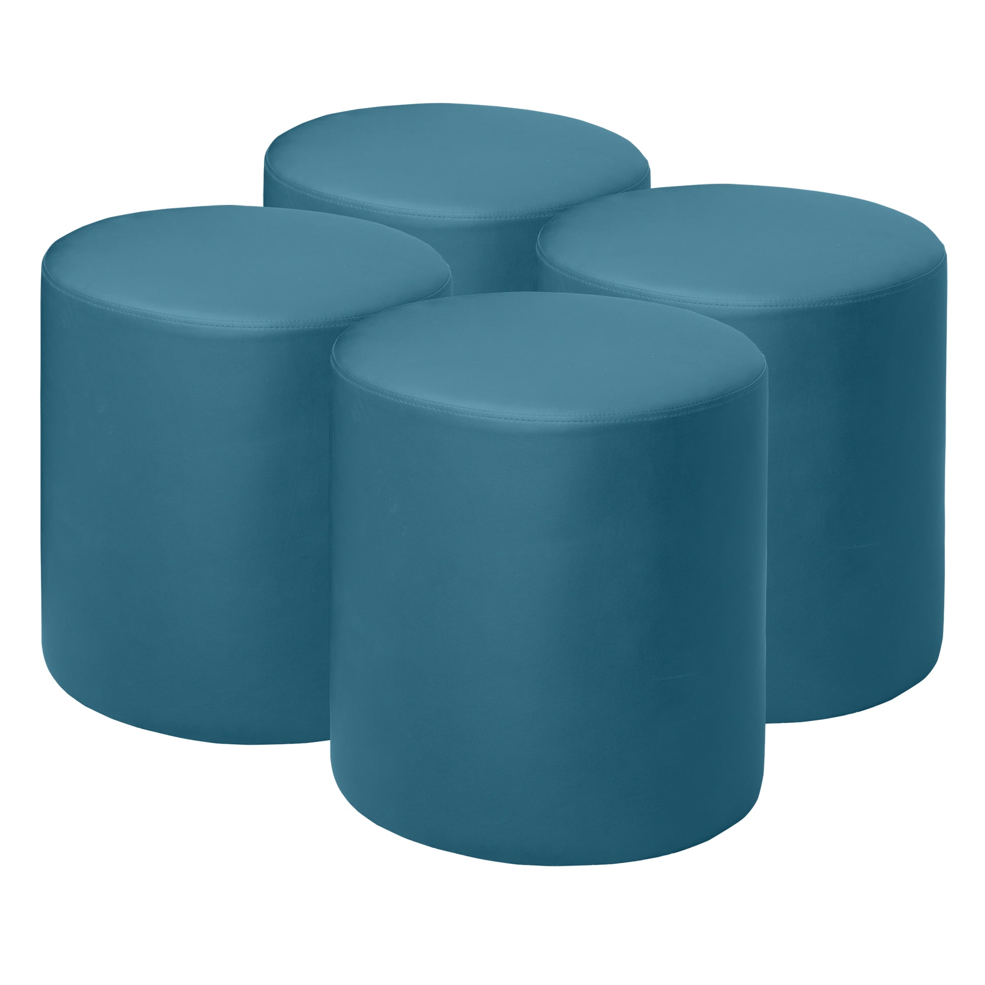 Regency Logan Round Vinyl Ottoman (Set of 4)- Peacock Teal - Walmart.com