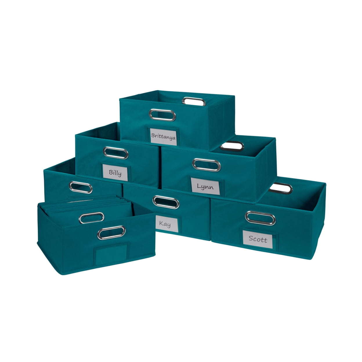 Regency Niche Cubo Half Size Collapsible Fabric Storage Bin with Labels ...