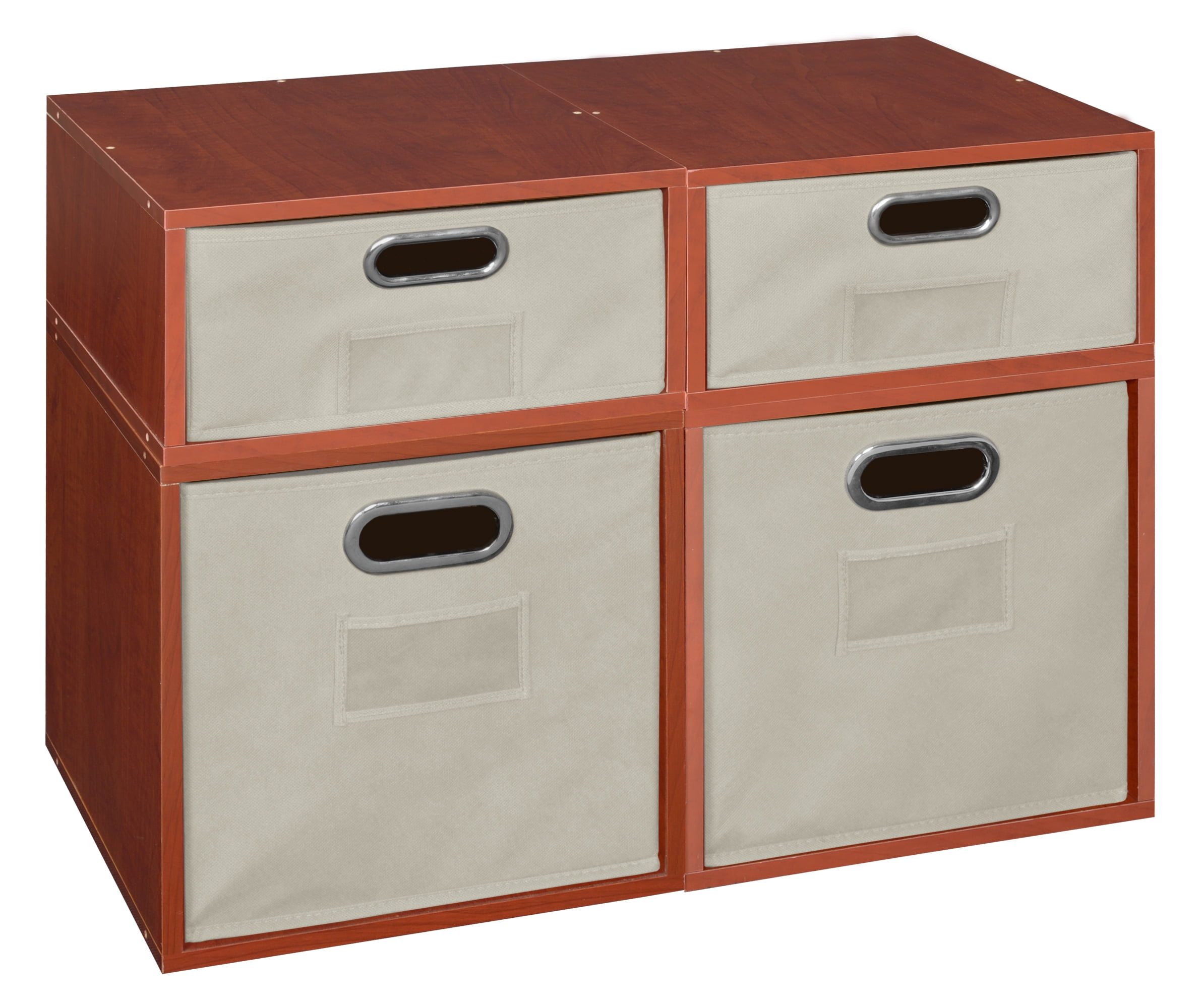 Regency Niche Cubo Storage Set- 2 Full Cubes/2 Half Cubes with Foldable ...