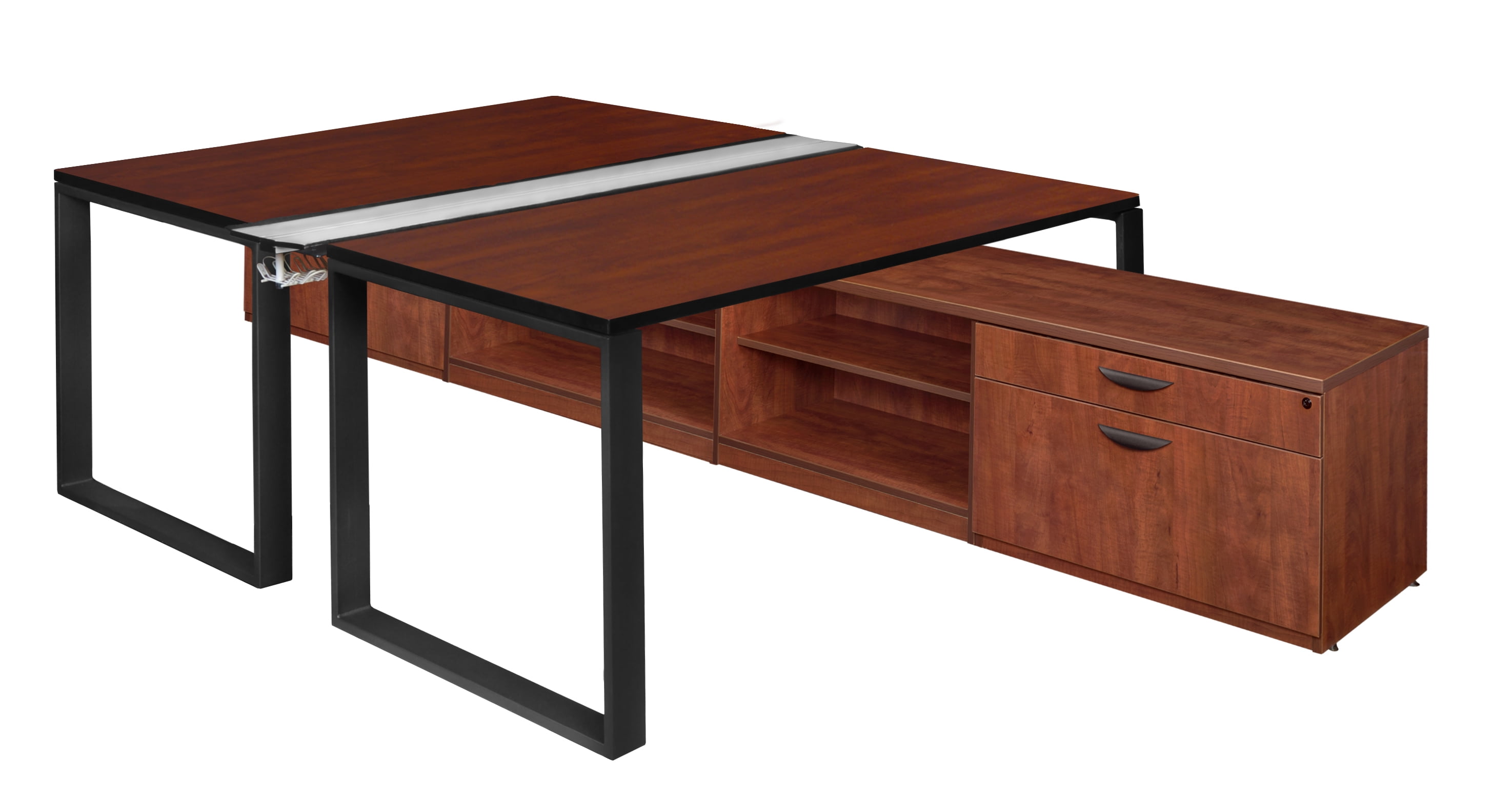 Regency Structure 66 x 24 in. 2 Person Benched Desking with Low ...