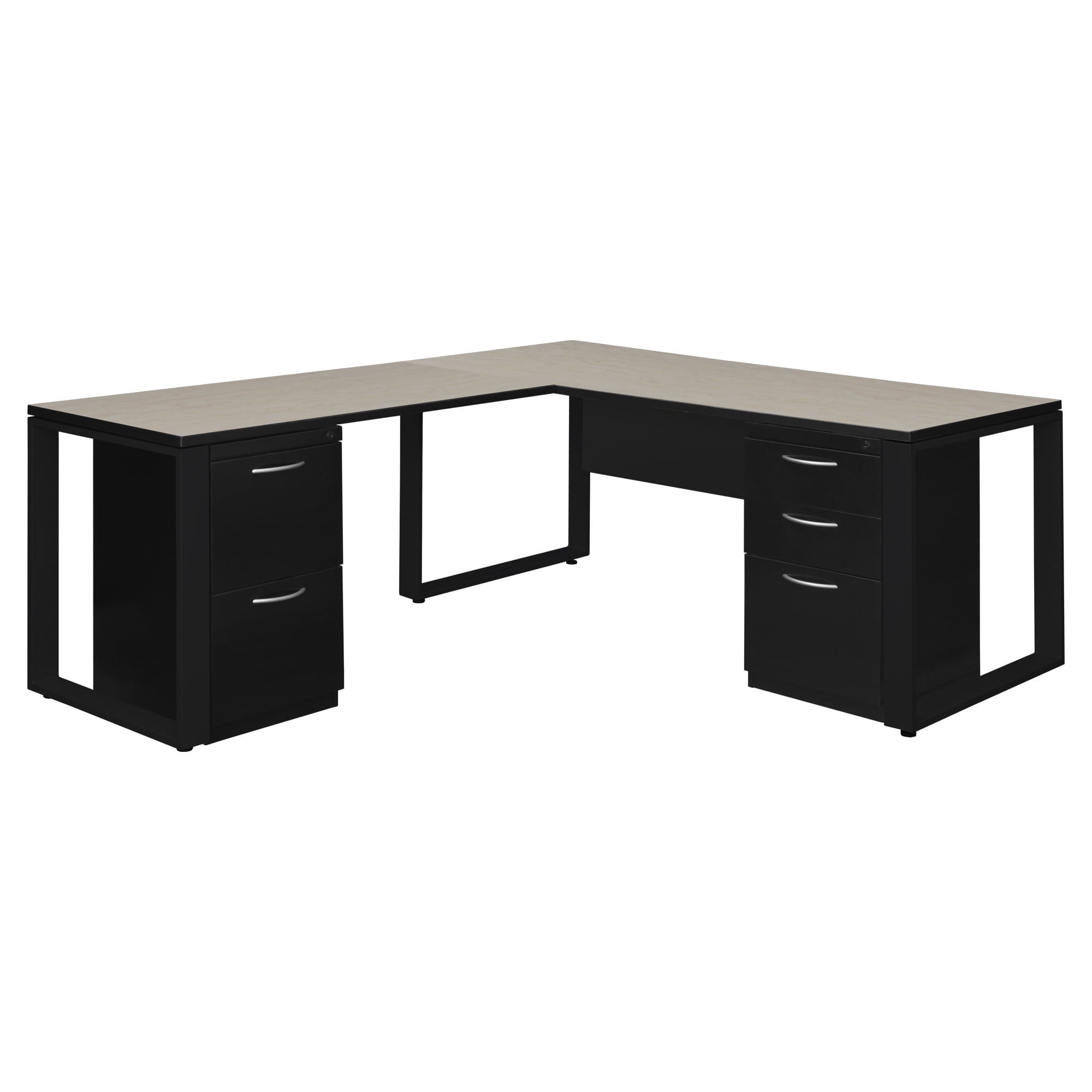 Regency Structure 72 x 72 in. Corner L Desk with Metal Pedestal Drawer ...