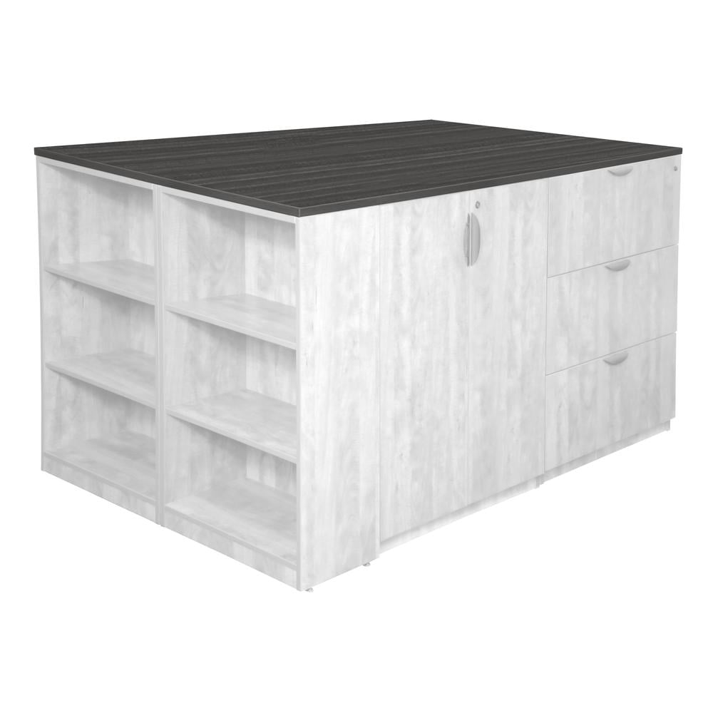 Regency Legacy Stand Up Quad with Bookcase End Top- Ash Grey - Walmart.com