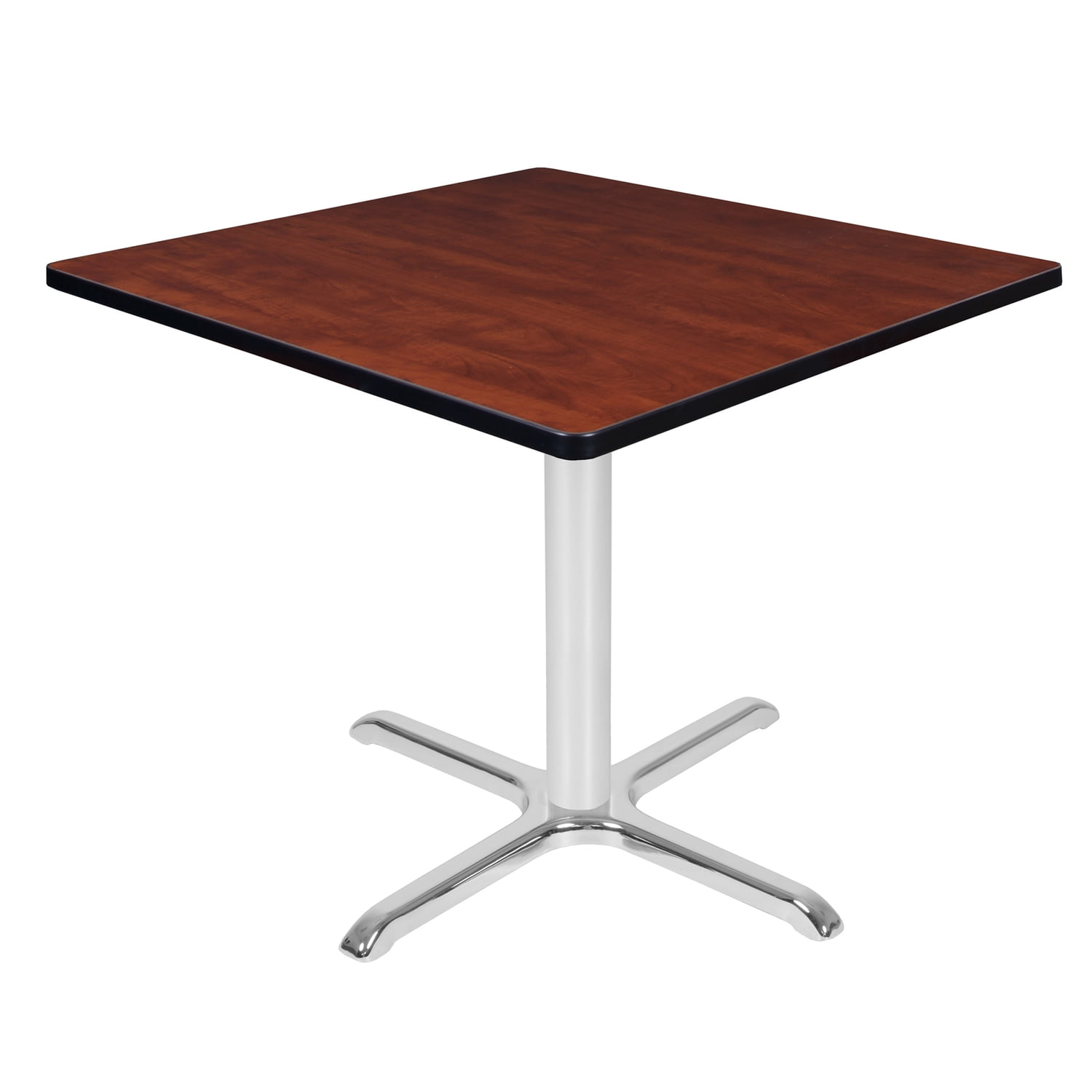 Via 36" Square X-Base Table- Cherry/Chrome - Walmart.com