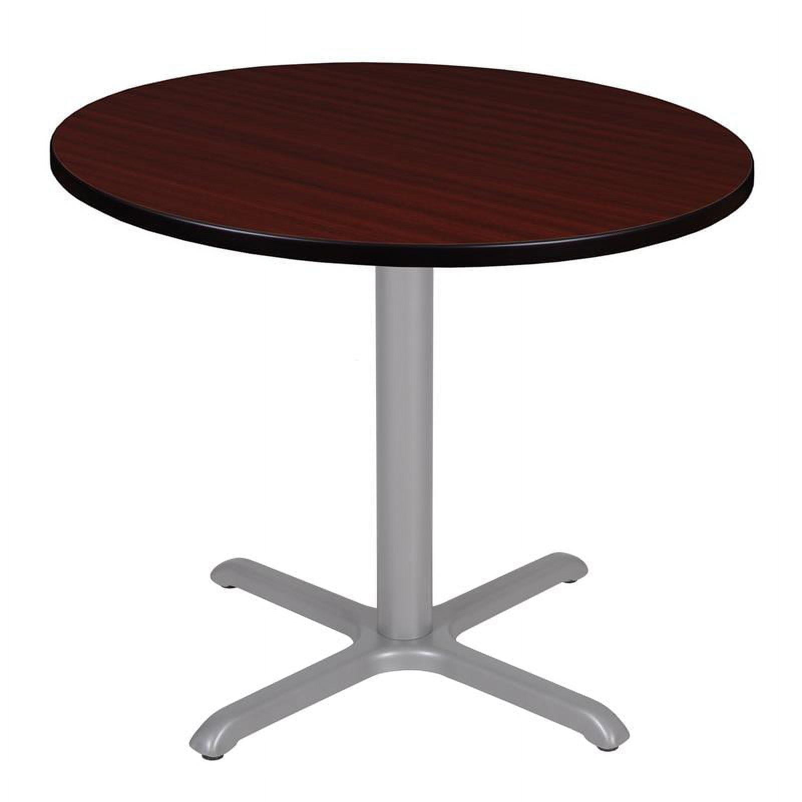 Regency Via 42 inch Round X-Base Table in Mahogany and Grey - Walmart.com