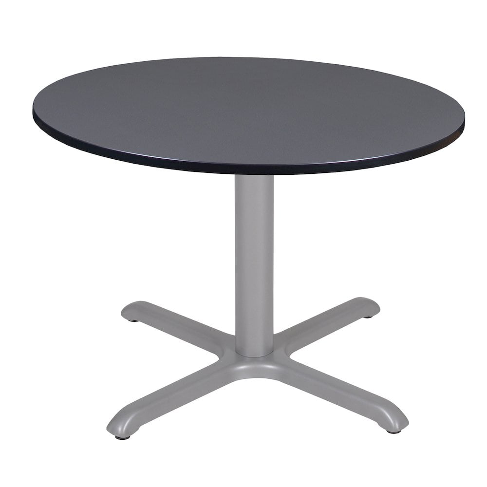 Regency 48 in. Large Round X-Base Breakroom Table- Grey Top, Grey Legs ...