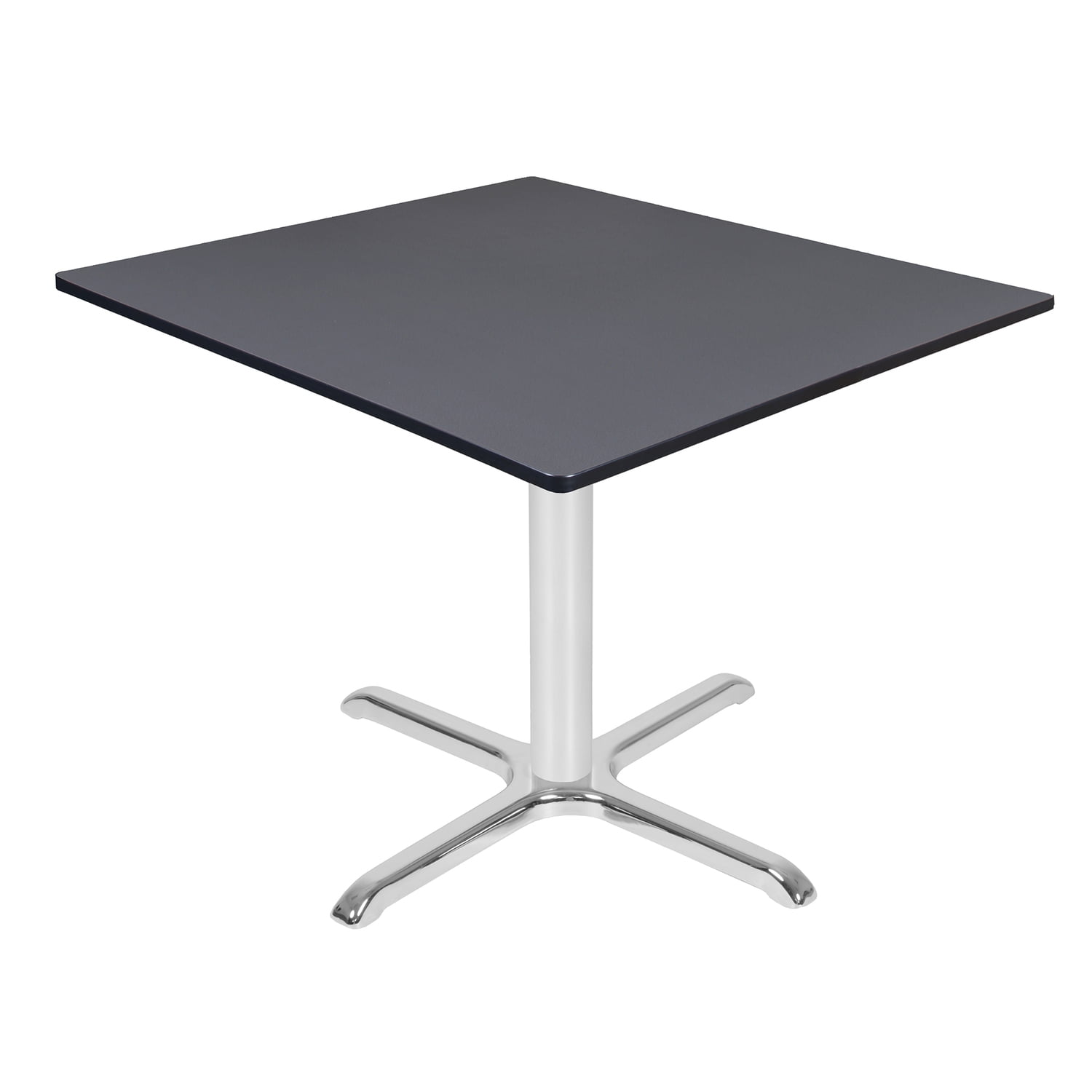 Regency Via 48" Square X-Base Table- Grey/Chrome - Walmart.com