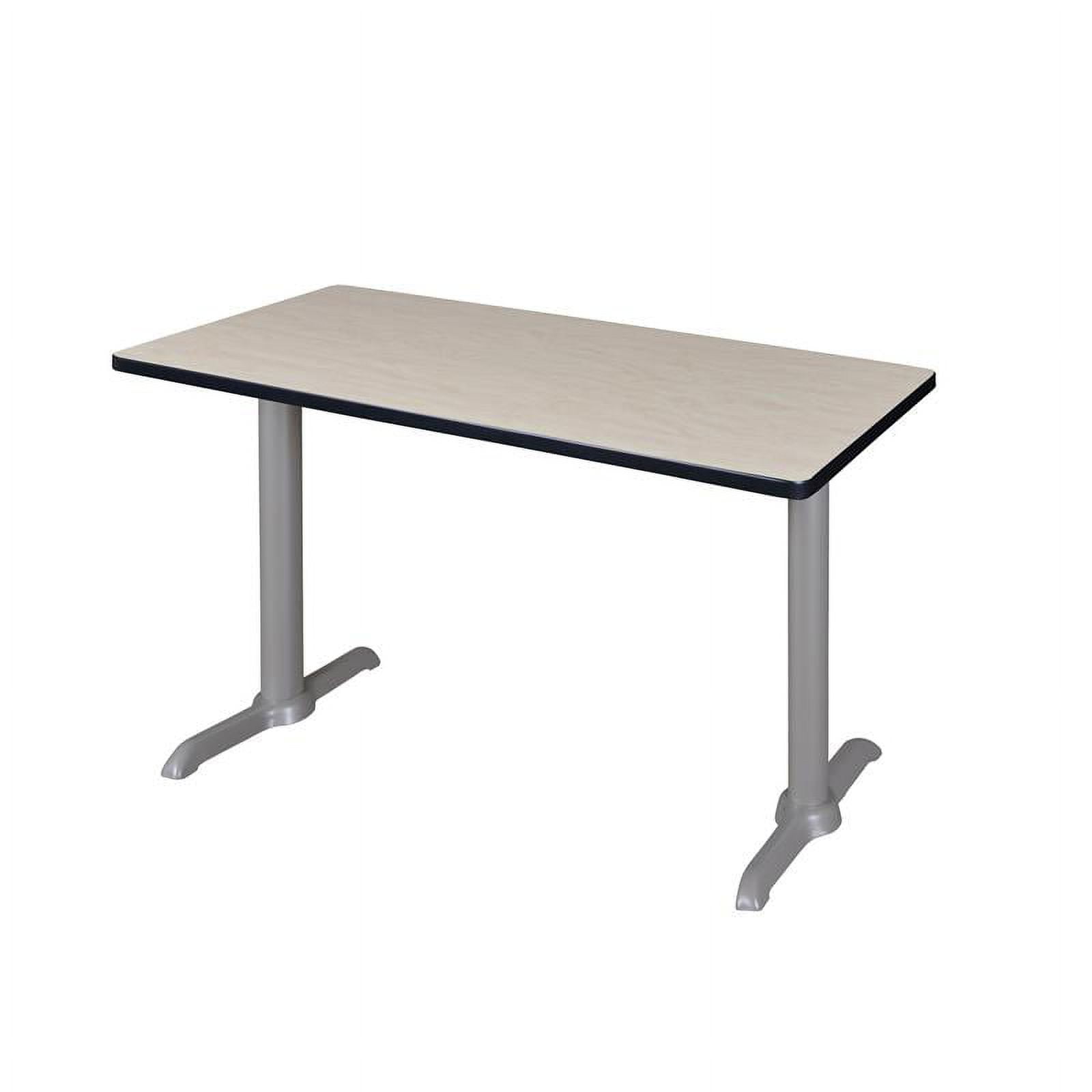 Regency Via Office Rectangle Training Table, 48x24 inch, Laminate Maple and Grey Finish ...