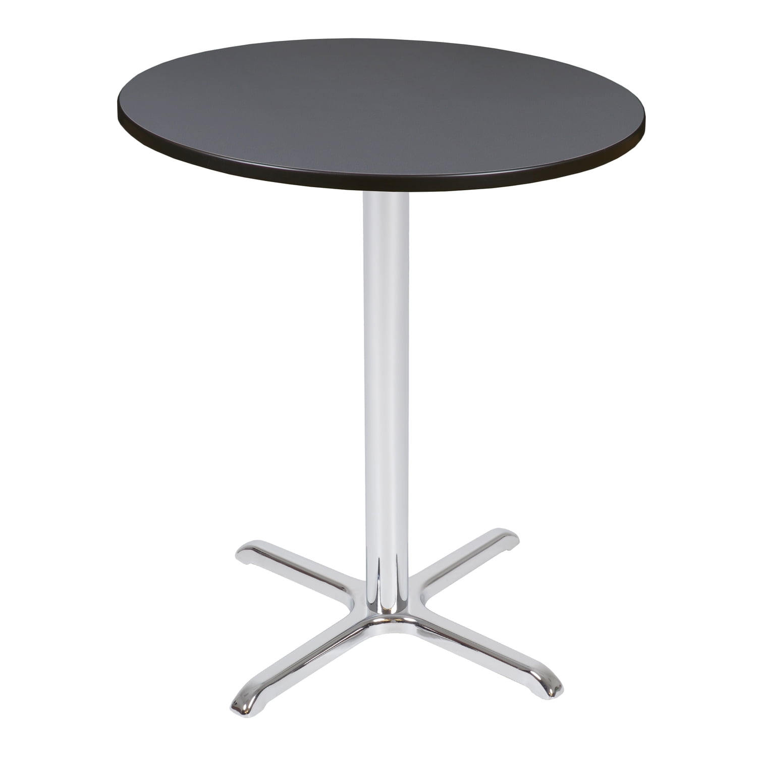 Regency Via Cafe High 36" Round X-Base Table- Grey/Chrome - Walmart.com