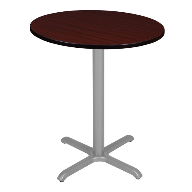 Regency Via Cafe High 36" Round X-Base Table- Mahogany/Grey - Walmart.com