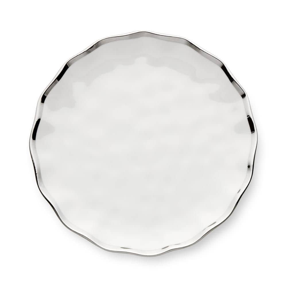 Regency White and Silver Salad Plate (Set of 4) - Walmart.com