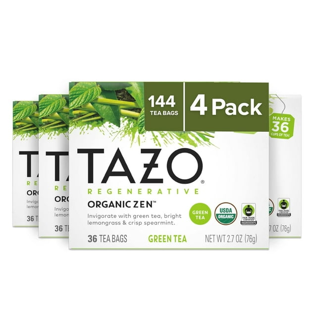 Regenerative Organic Zen Green Tea Bags, 36 Count (Pack Of 4) - Walmart.com