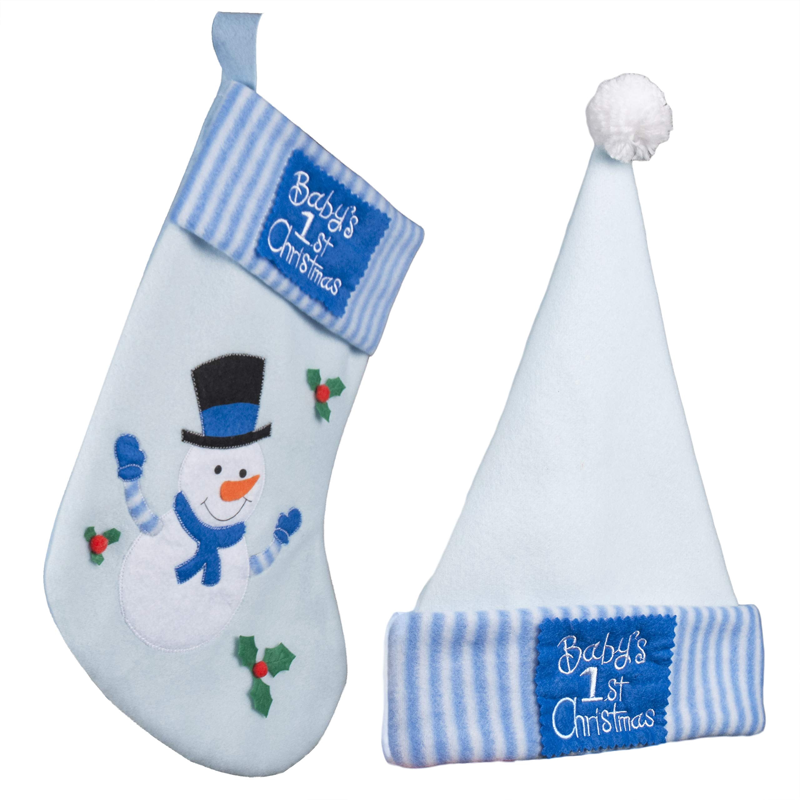 Regent Baby Boy's 1st Christmas Hat and Stocking Set - Walmart.com