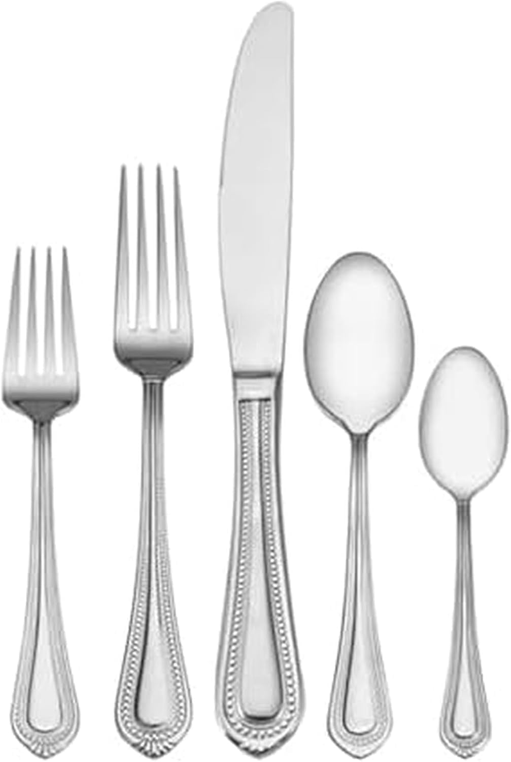 Regent Bead 65-Piece Flatware Set for 12, 18/10 Stainless Steel ...