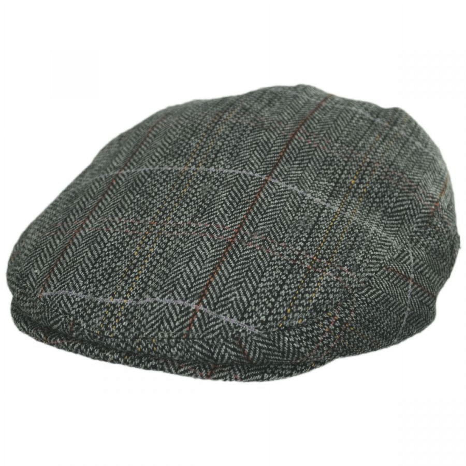 Regent Herringbone Plaid Wool Blend Ivy Cap - L - Charcoal - Walmart.com