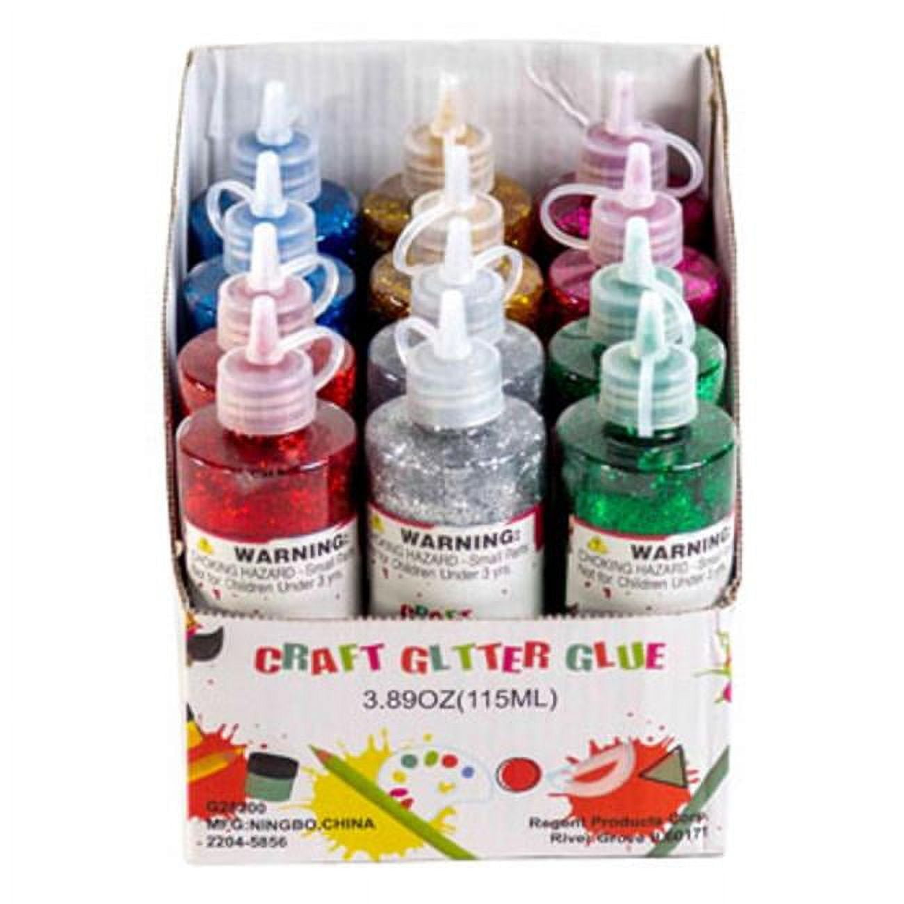 Regent Products 3.89 oz Squeeze Bottle Washable Glitter Glue in PDQ, 6 ...