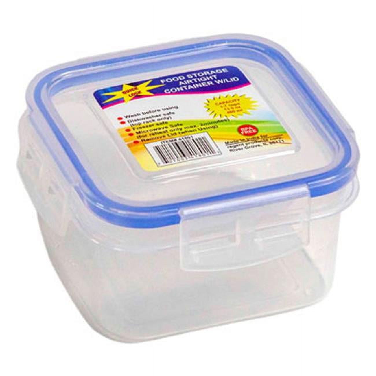 Regent Products 41801 10.2 oz Square Quick Lock Silicone Seal Food ...