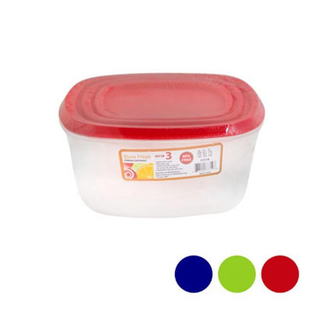 Regent Products 77719 650, 1125-1900 ml Square 3 Assorted Color Food ...