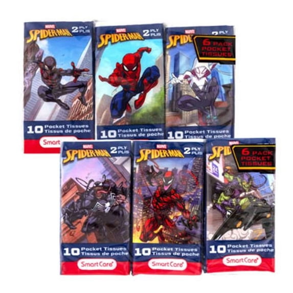 Regent Products 95314 Marvel Spiderman Assorted 2-Ply White Pocket ...