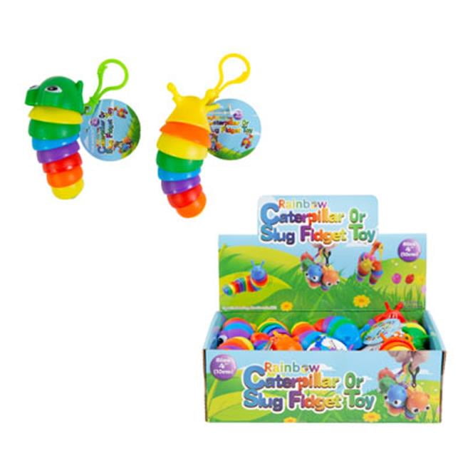 Regent Products Fidget Caterpillar vs Slug Wiggly Rainbow with Keychain ...