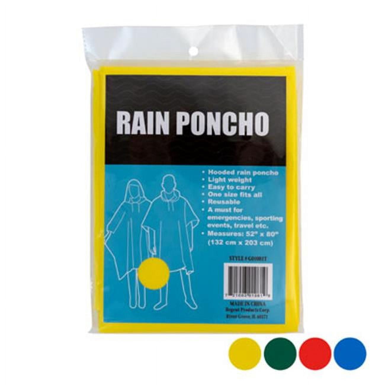 Regent Products G010810T 52 x 80 in. Rain Poncho with 60 g Hood Plastic ...