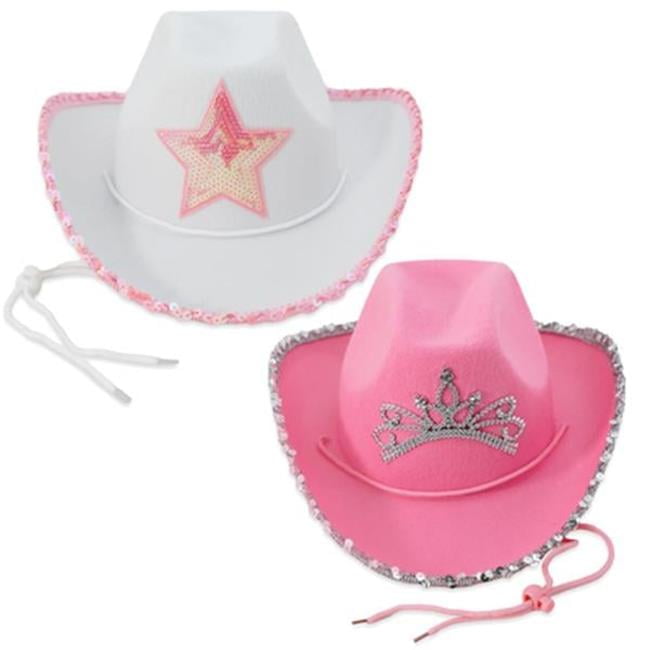 Regent Products G19244 Ladies Sequin Rim Cowboy Hat, 2 Assorted - White ...