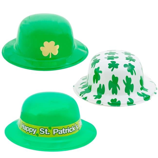 Regent Products G86174 St. Patrick Derby Style Plastic Hat, 3 Assorted ...