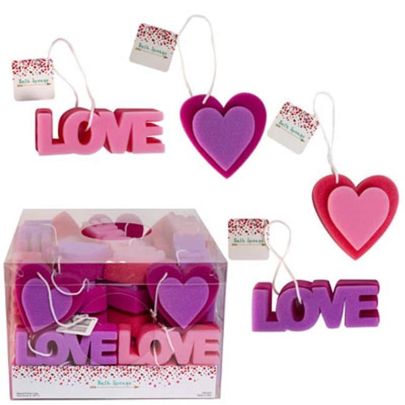 Regent Products G87269T Heart or Love Shape Foam Bath Sponge in Acetate ...