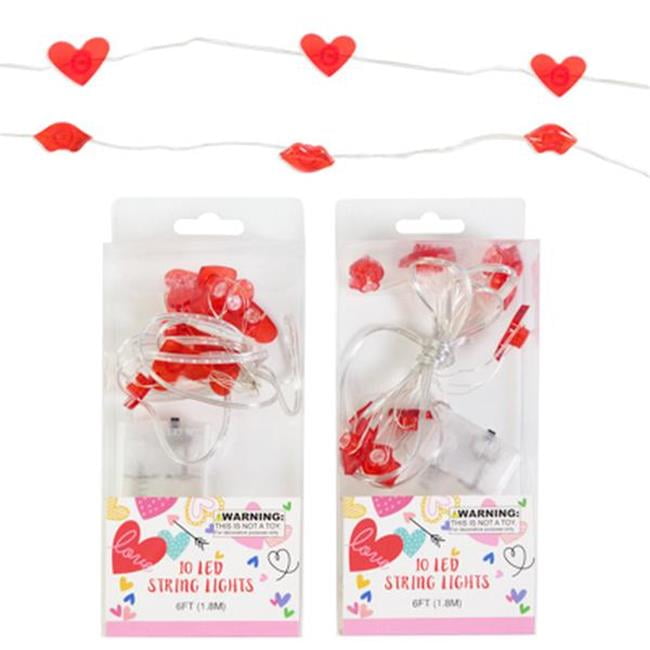 Regent Products G87306 6 ft. Hearts & Lips Battery Operated String ...