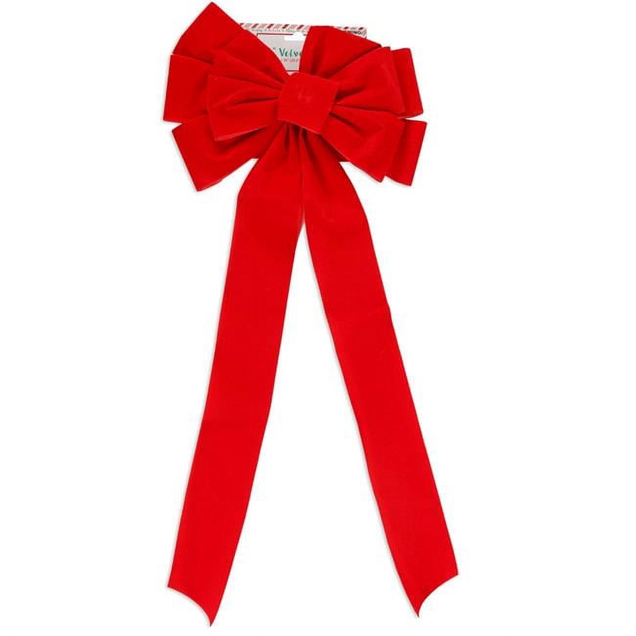 Regent Products G91297 11.5 x 26 in. 10-Loop Christmas Red Velvet Bow ...