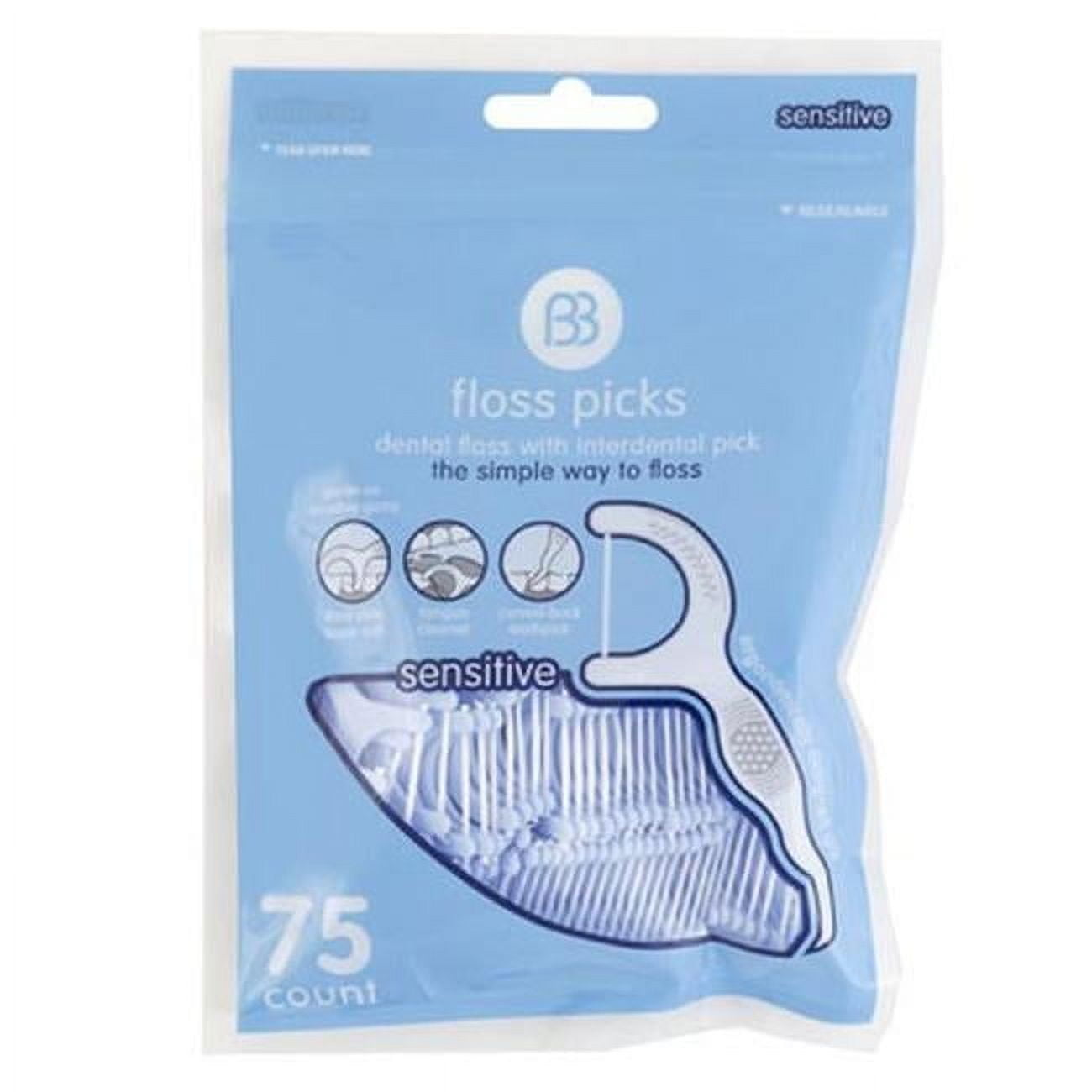Regent Products Sensitive Brush Buddies Dental Floss Picks - 75 Count - Pack of 24 - Walmart.com