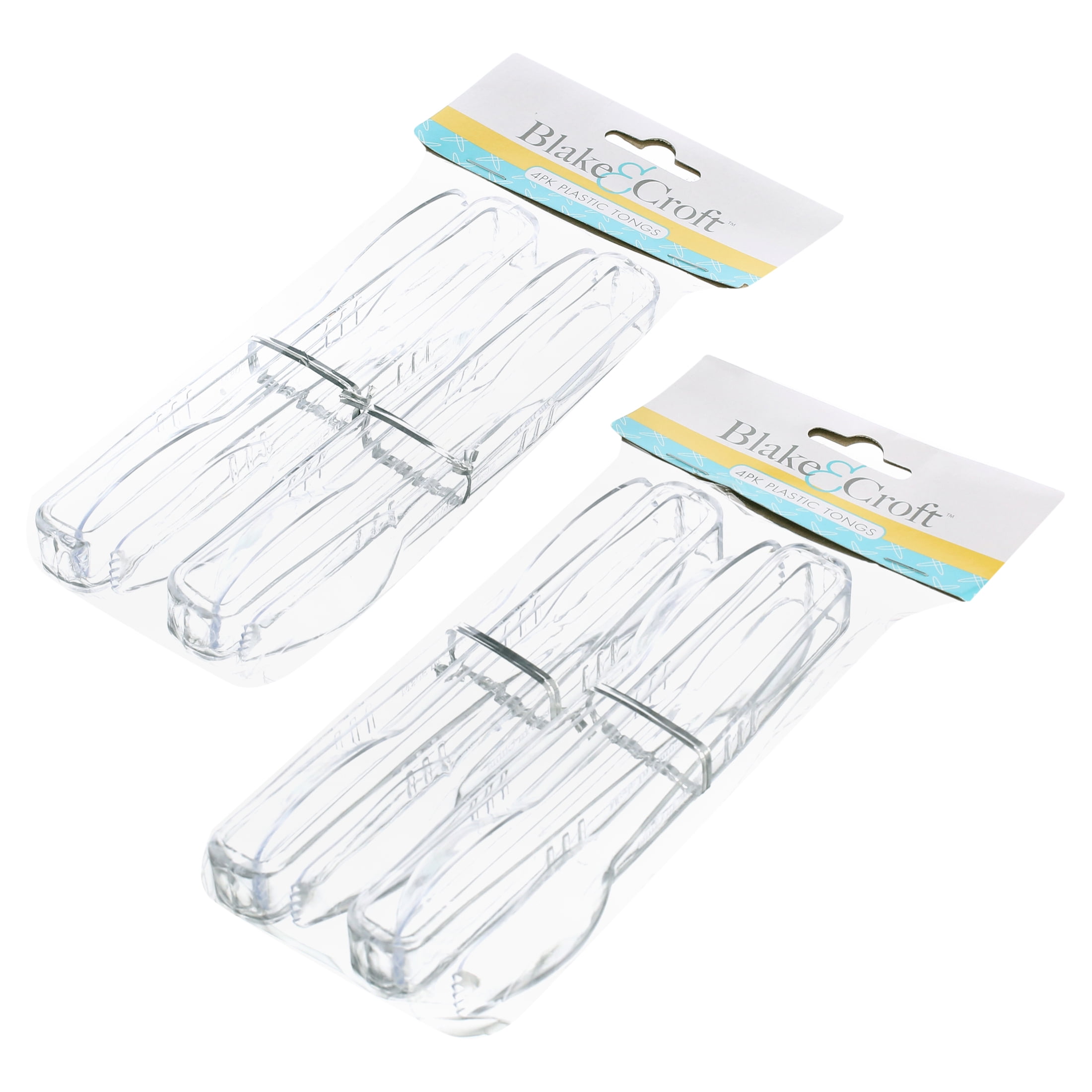 Clear Plastic Tongs, 6 1/2 Inches, Set of 8 - Ideal for Catering ...
