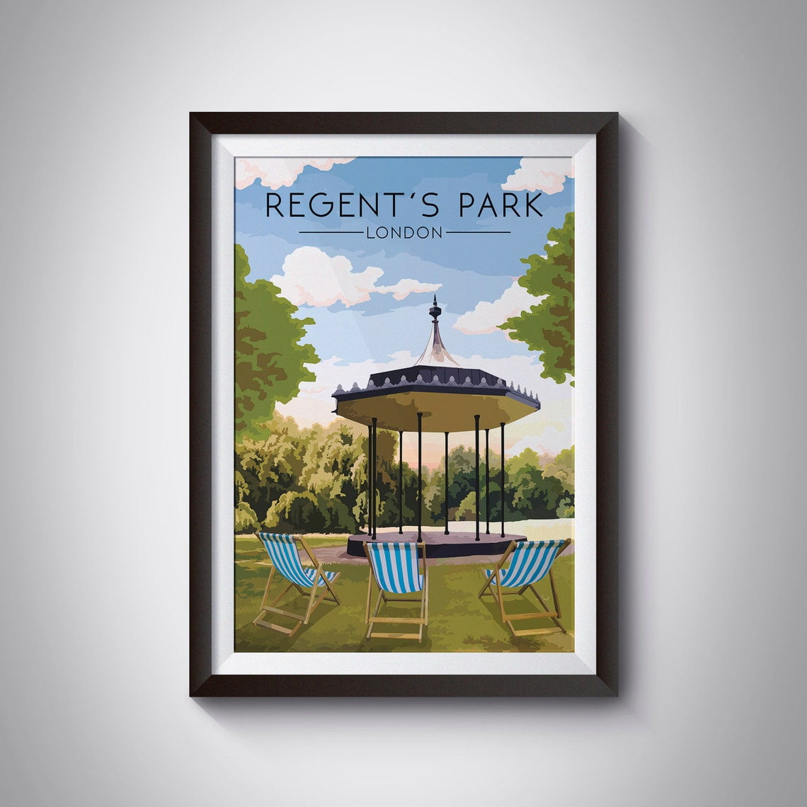 Regent'S Park London Poster, London Zoo, Bandstand, Primrose Hill ...