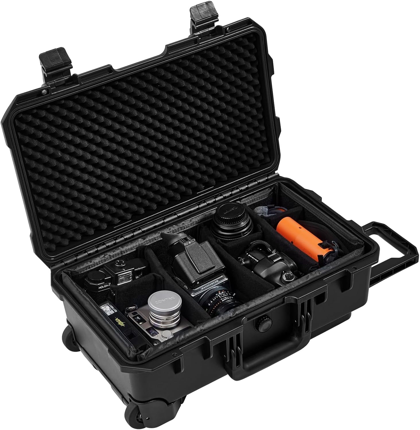 Regetek Waterproof Hard Case with Padded Divider & Wheels, 22 x 14 x 10 ...