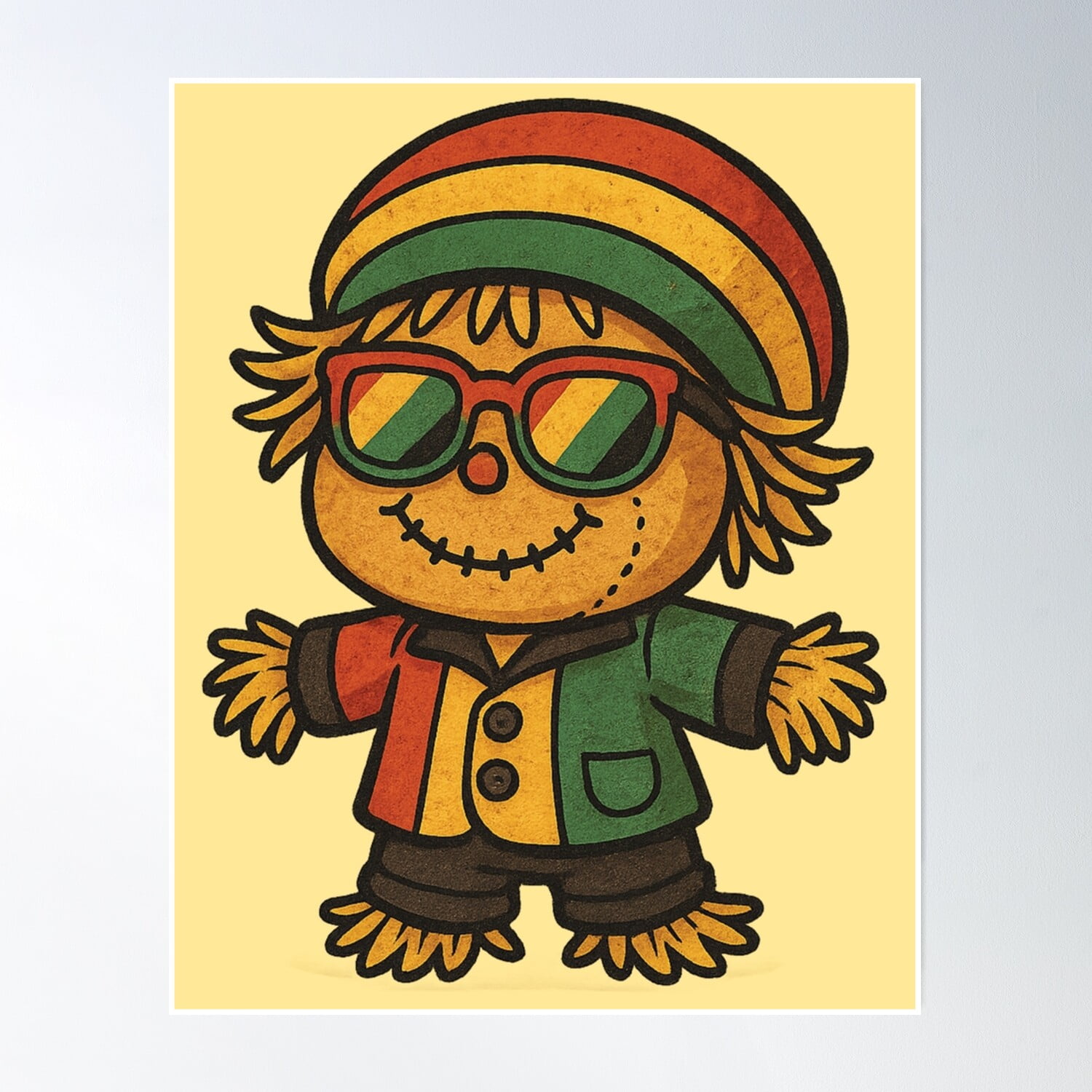 Reggae Baby Scarecrow Holiday Charm Poster Wall Art, Modern Wall Decor ...