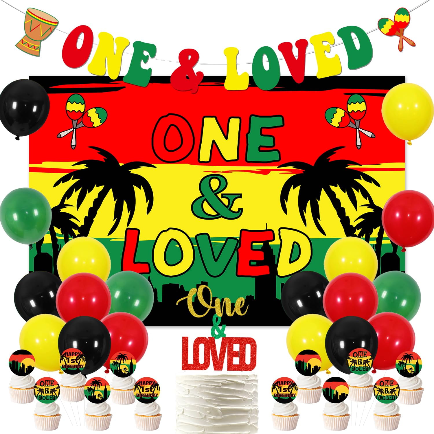 Reggae BirthdayTRDN Party Decoration One and Loved Reggae Birthday ...