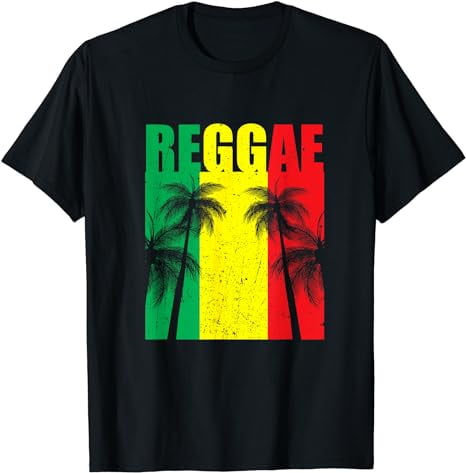 Reggae Flag Jamaican Vacation T-Shirt Gift with Palm Trees - Walmart.com