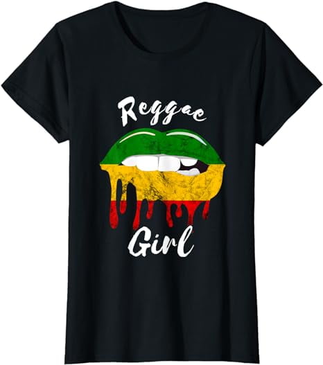 Reggae Girl Lips Rasta Reggae Hippie Rastafari Roots T-Shirt - Walmart.com