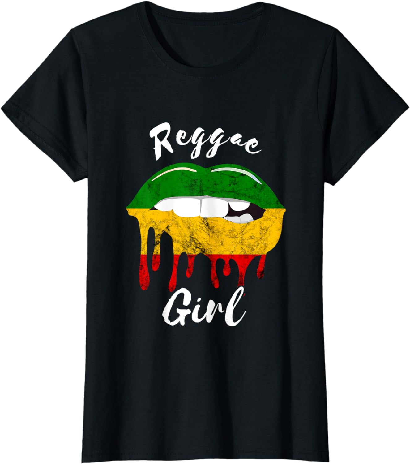Reggae Girl Lips Rasta Reggae Hippie Rastafari Roots T-Shirt - Walmart.com