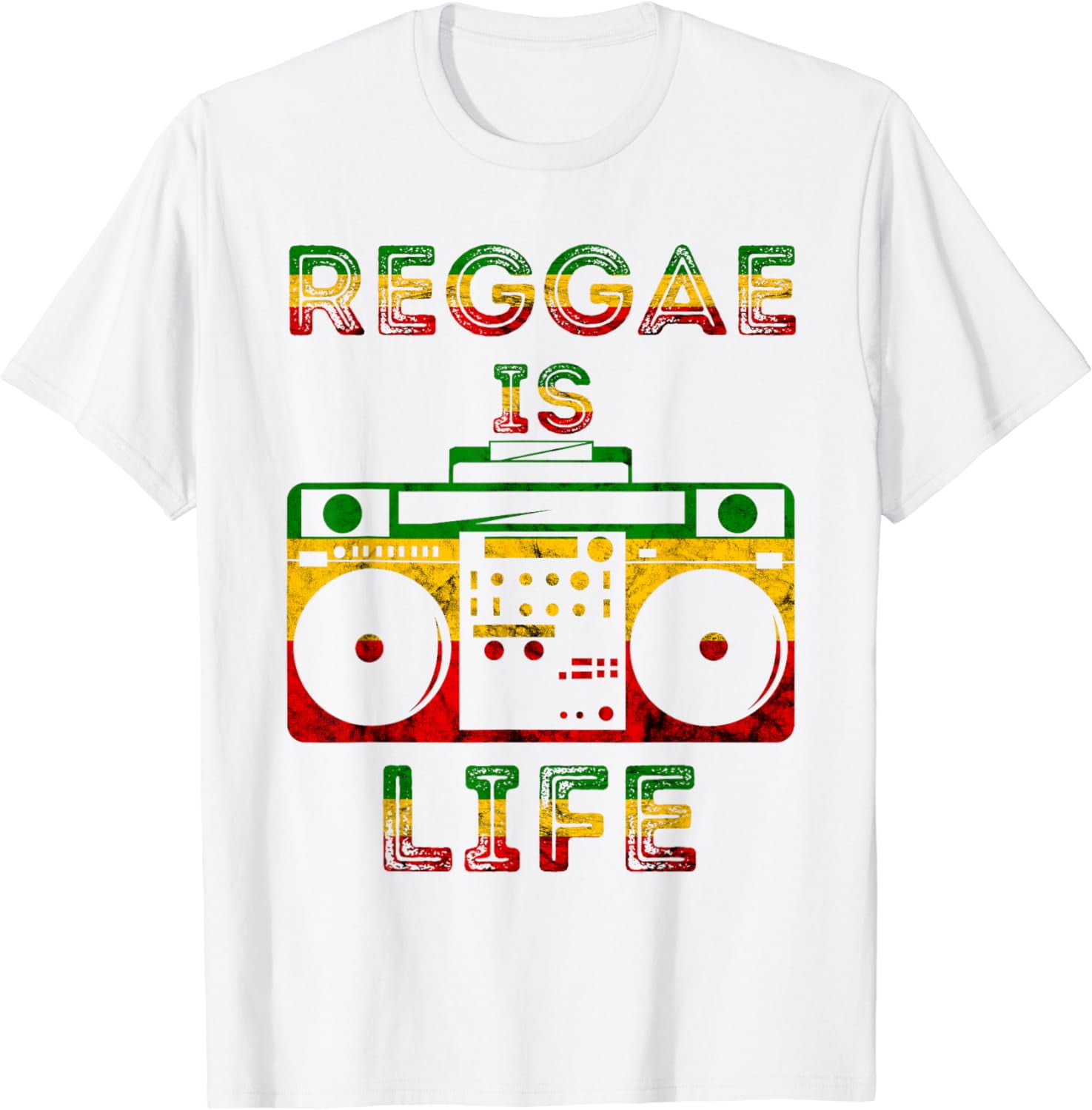 Reggae Is Life Music Boombox Rastafari Roots Rasta Lover T-Shirt ...