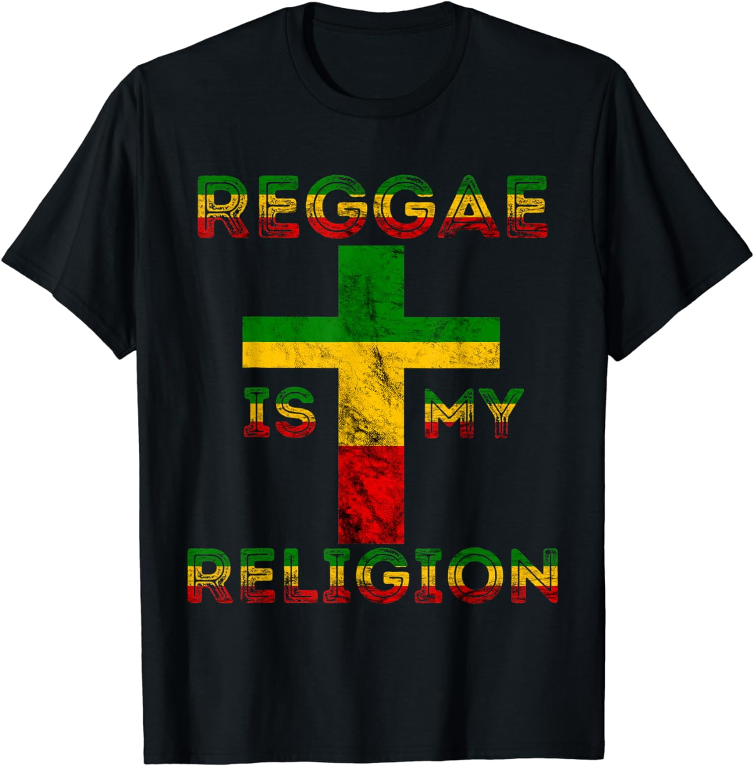 Reggae Is My Religion Rasta Reggae Jesus Cross Faith T-Shirt - Walmart.com