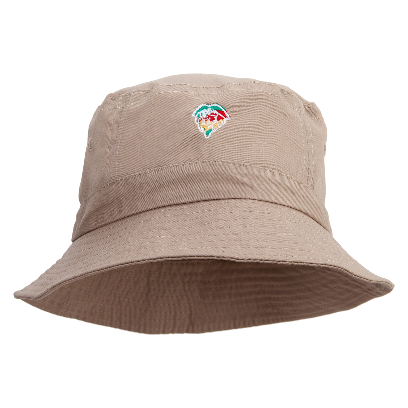 Reggae Lion Embroidered Bucket Hat - Khaki OSFM - Walmart.com