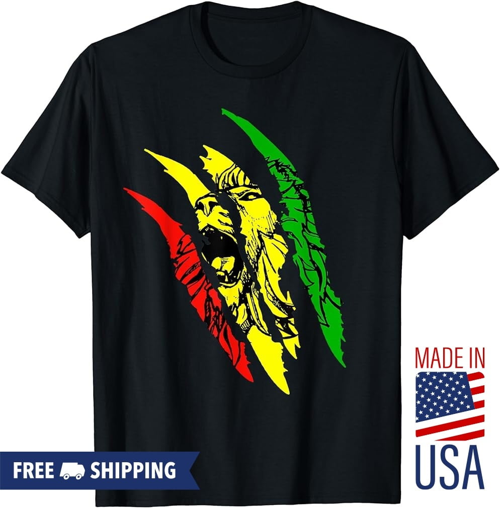 Reggae Lion Of Judah T- Shirt Jamaican Roots Rasta African T-shirt ...