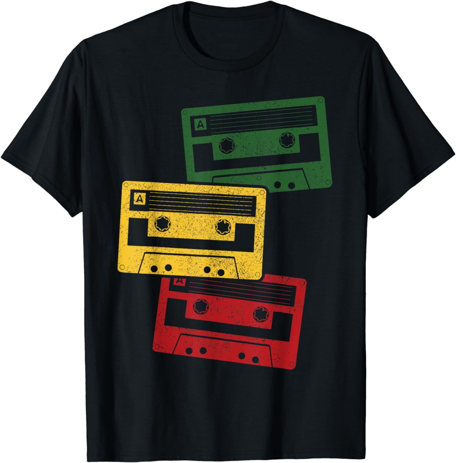 Reggae Music Cassette Tapes Vintage Retro Rastafari Rasta T-Shirt ...